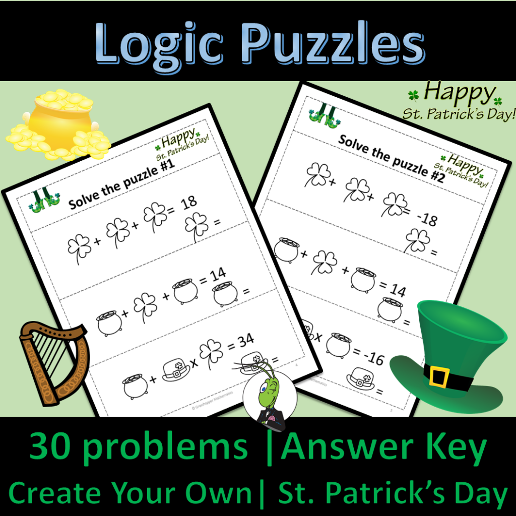 St. Patrick's Day Number Sense Logic Puzzles | Made By Teachers