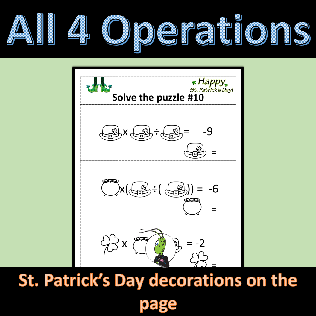 St. Patrick's Day Number Sense Logic Puzzles | Made By Teachers