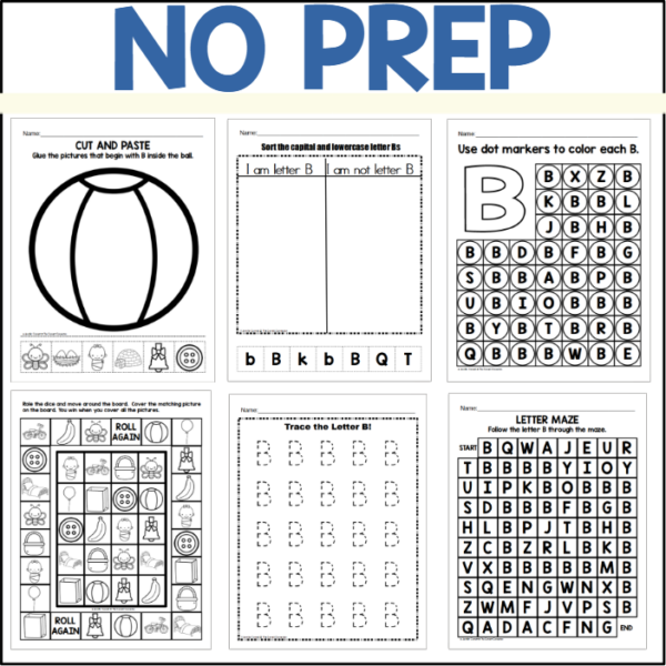 Letter B Worksheets and Hands On Center Bundle | Made By Teachers