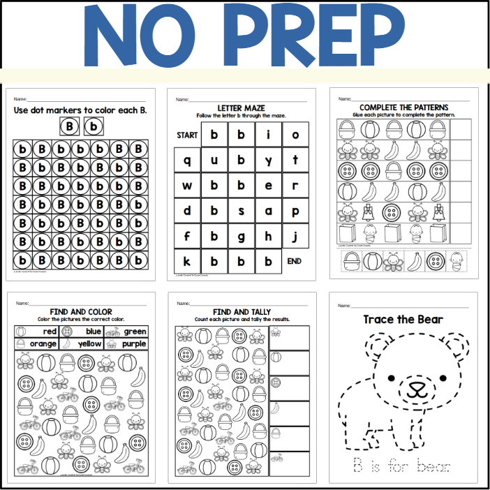 Letter B Worksheets and Hands On Center Bundle | Made By Teachers