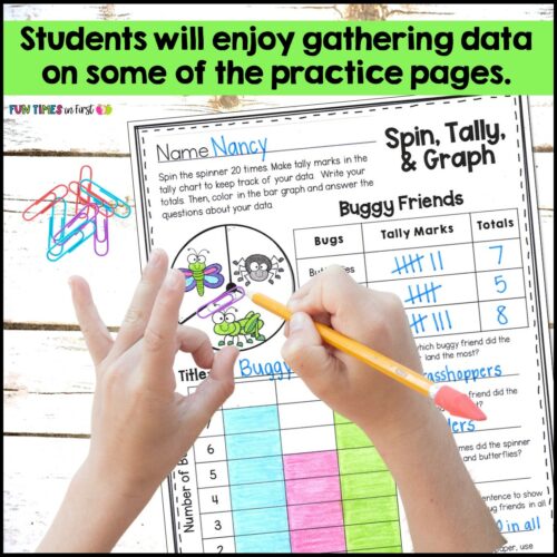 1st Grade Math Data and Graphing NO PREP Printable Worksheets | Made By ...