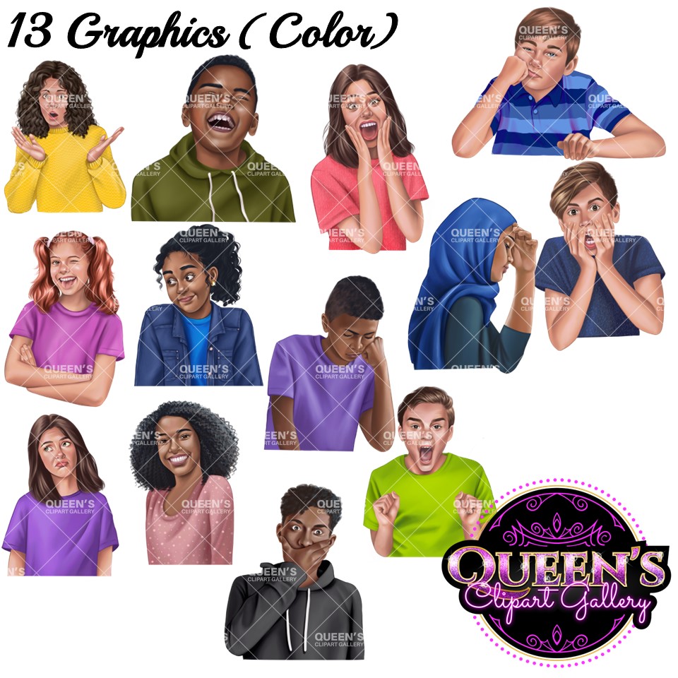 Emotional Teenagers Clipart, Teen Emotions Clipart, Teenagers Clipart ...