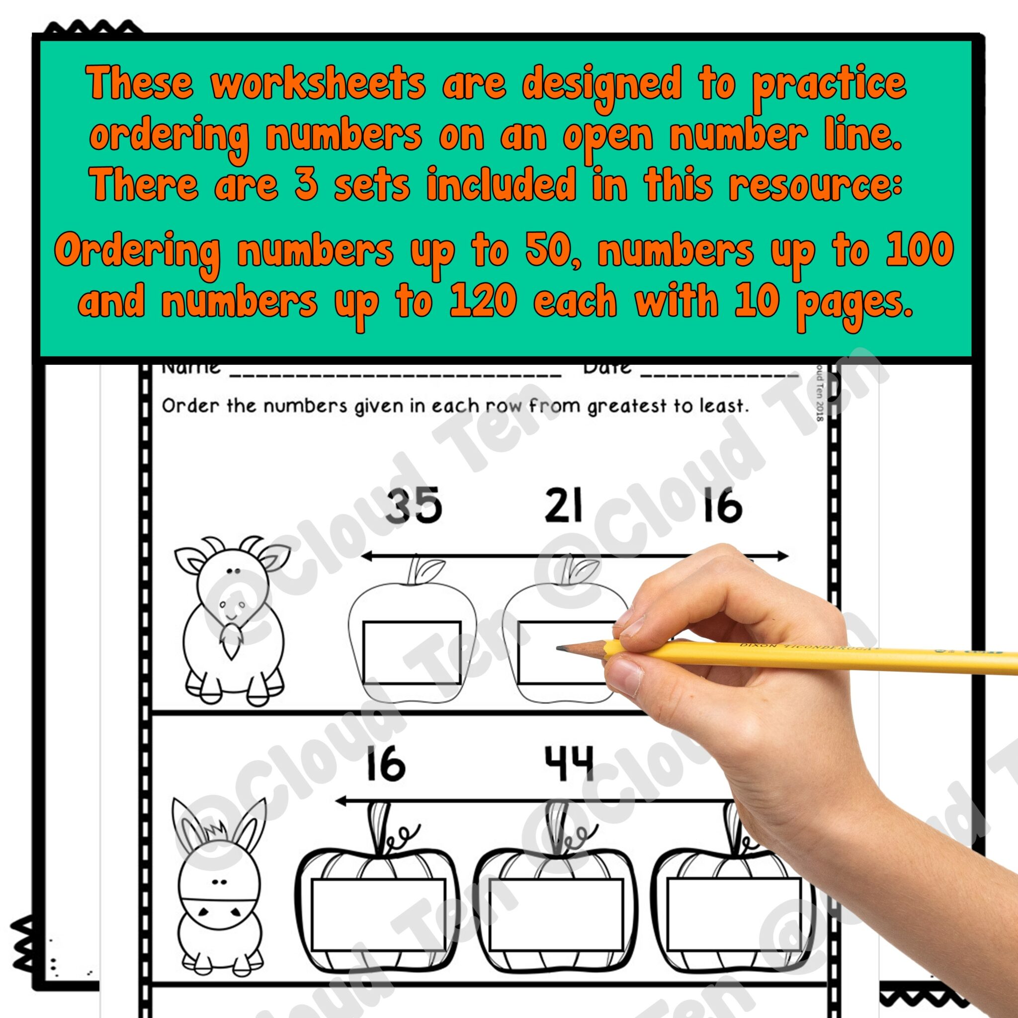Compare and order numbers on a number line Bundle | Made By Teachers