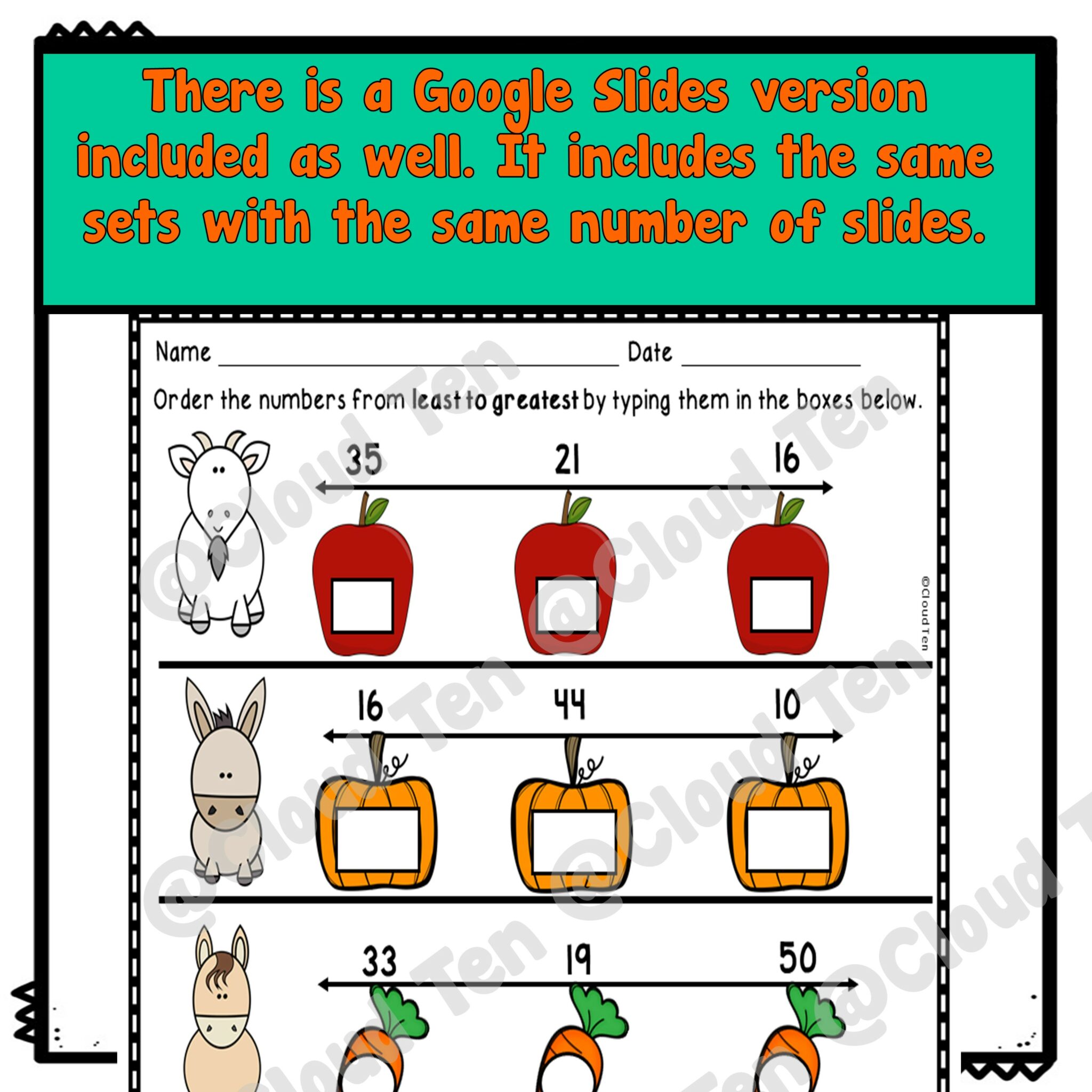 Compare and order numbers on a number line Bundle | Made By Teachers