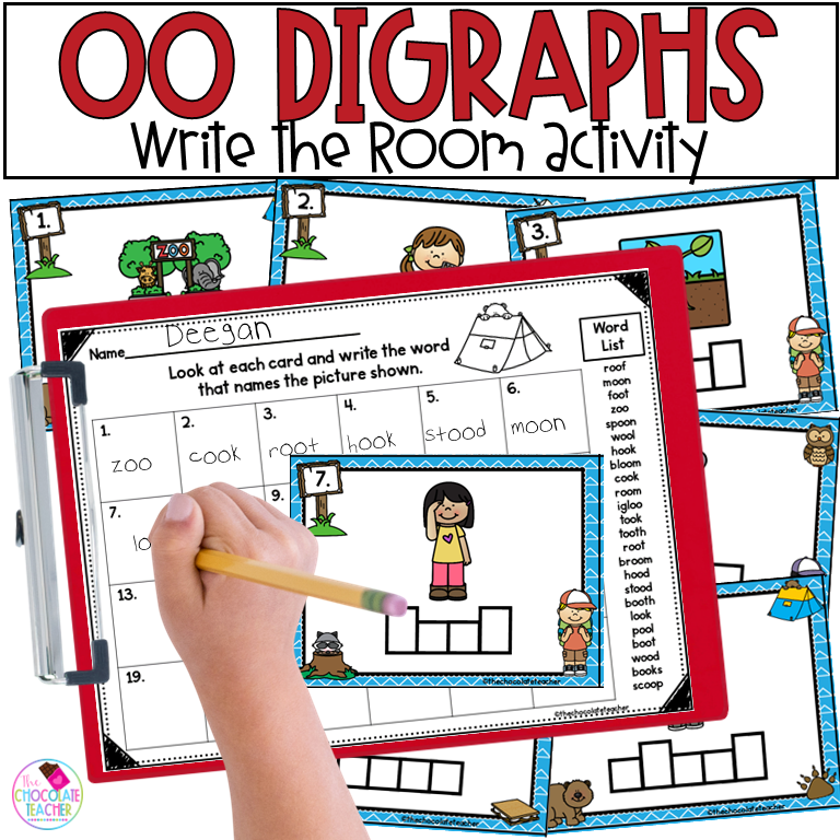 OO Sound - Vowel Digraphs - Phonics Activity - Write the Room | Made By ...
