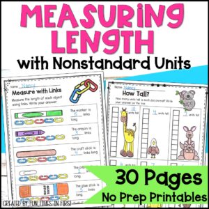 Measuring Length with Nonstandard Units NO PREP Printables 1st Grade ...