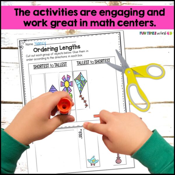 Measuring Length with Nonstandard Units NO PREP Printables 1st Grade ...