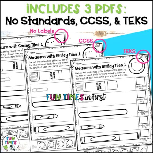 Measuring Length with Nonstandard Units NO PREP Printables 1st Grade ...