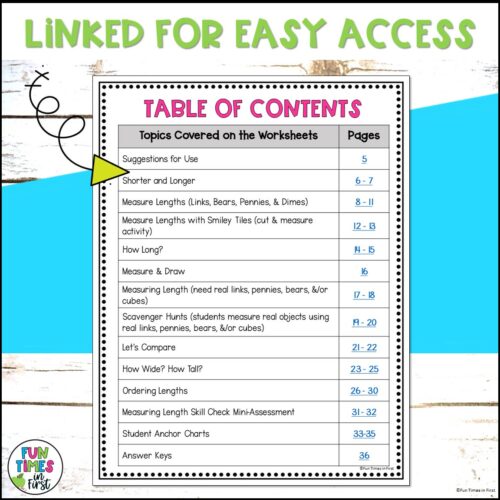 Measuring Length with Nonstandard Units NO PREP Printables 1st Grade ...