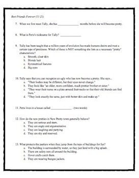 Uglies by Scott Westerfeld - Assessment Questions | Made By Teachers