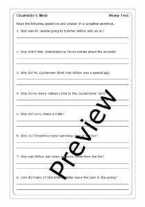 E. B. White "Charlotte's Web" worksheets | Made By Teachers