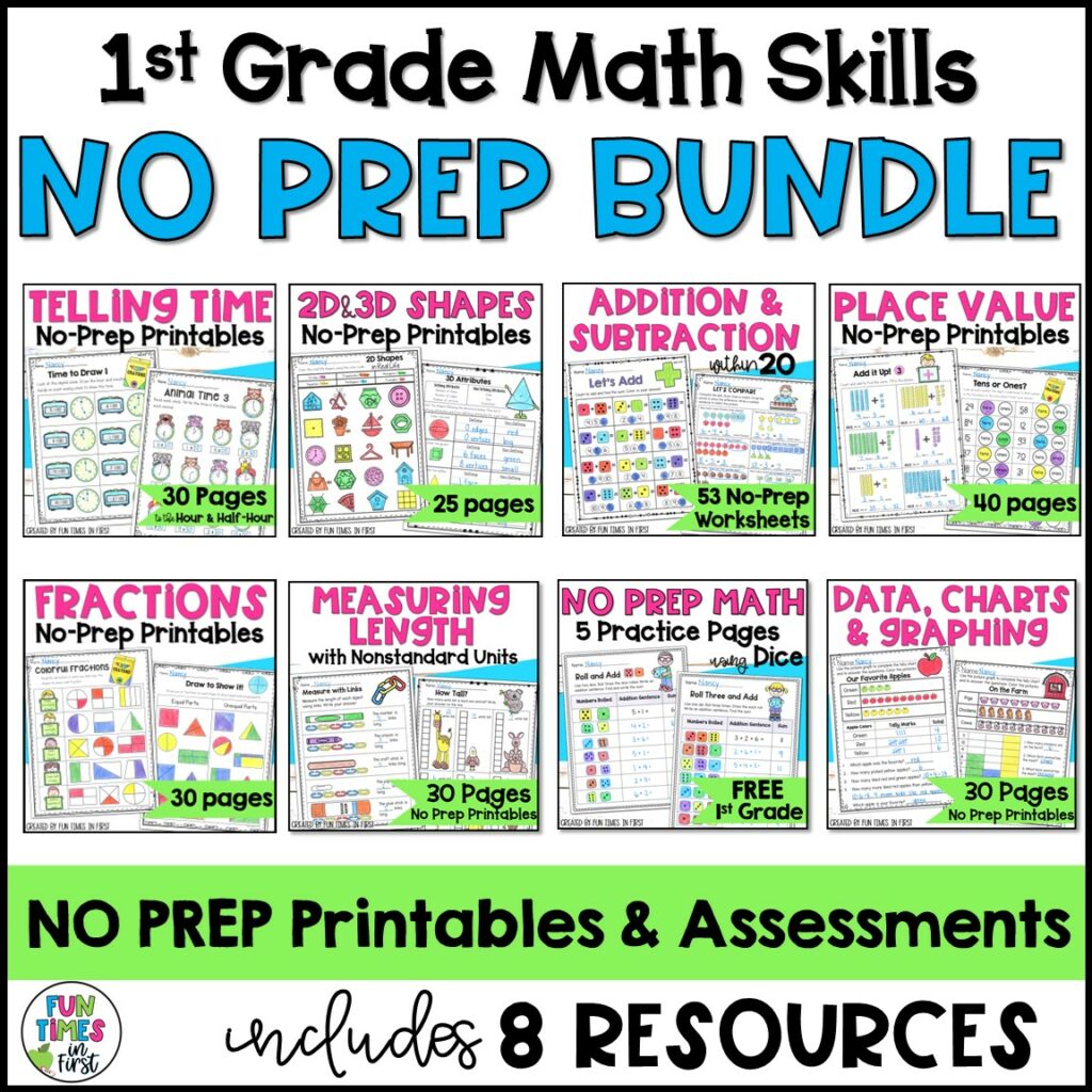 Measuring Length with Nonstandard Units NO PREP Printables 1st Grade ...