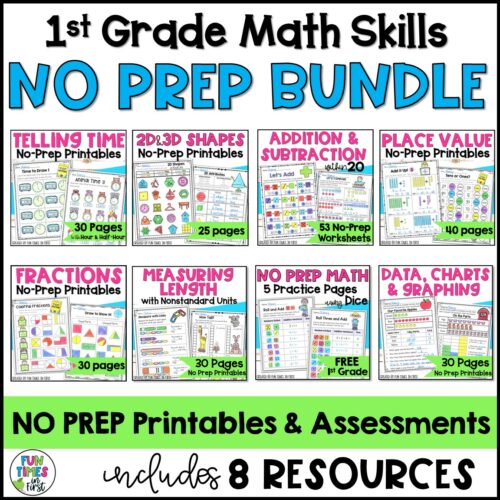Measuring Length with Nonstandard Units NO PREP Printables 1st Grade ...