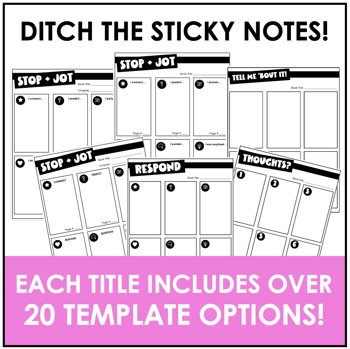 Reading Comprehension Graphic Organizer | Stop and Jot Reading ...