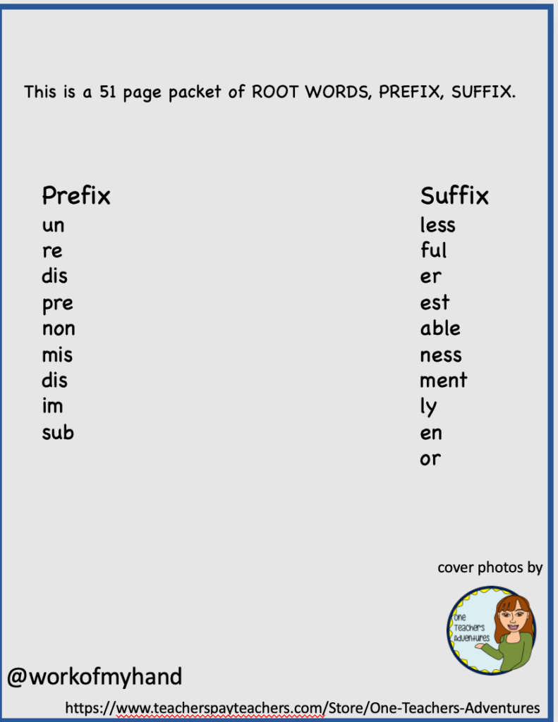 Root Word Prefix, and Suffix | Made By Teachers