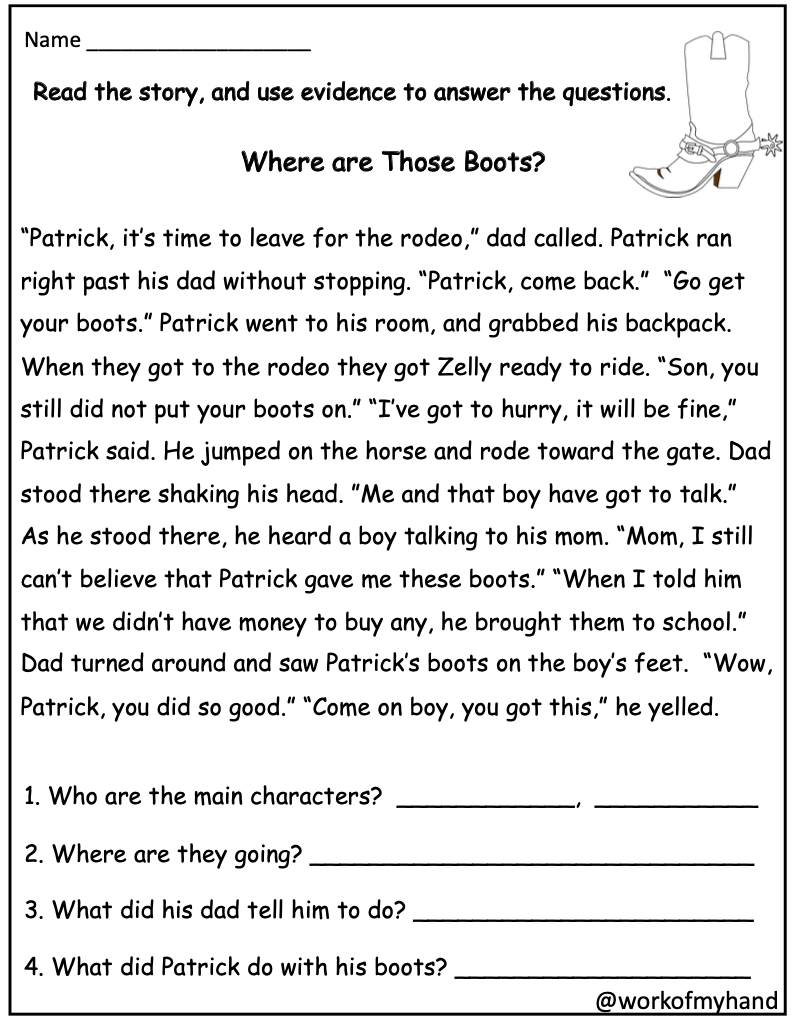 R.L.2.1 Asking and Answering Questions | Made By Teachers