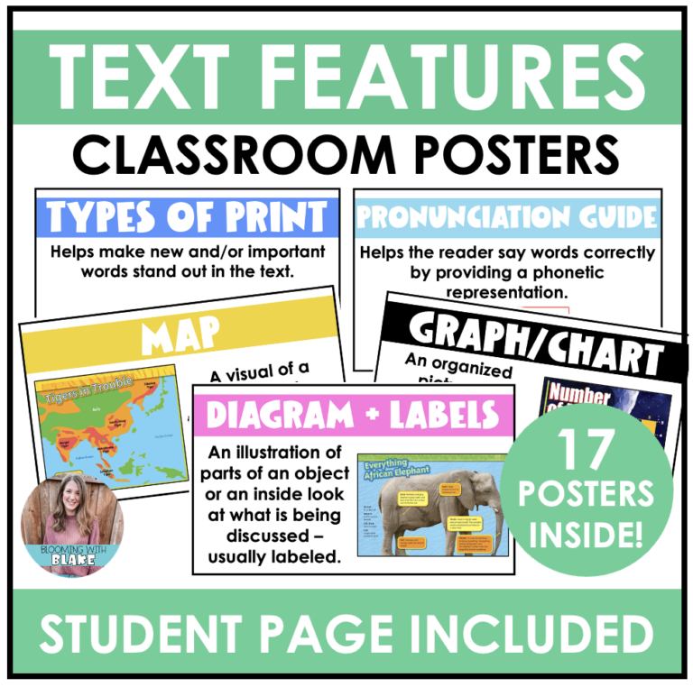 Nonfiction Text Features Anchor Charts and Posters | Made By Teachers