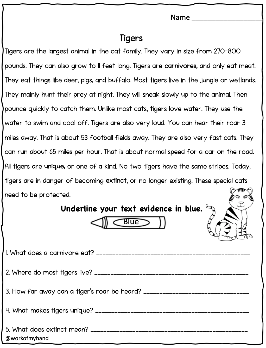 R.I.2.1 Asking and Answering Questions Informational | Made By Teachers