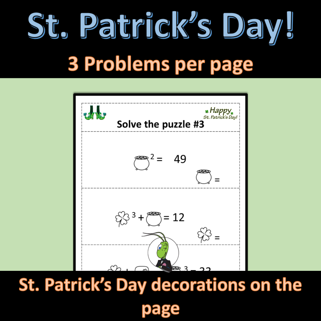 St. Patrick's Day Properties of Exponents | Logic Puzzles | Algebra 1 ...