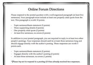 Online Forum Directions | Made By Teachers