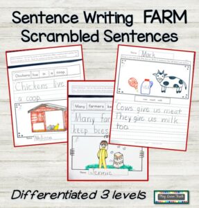 Sentence Writing | Farm Scrambled Sentences | Made By Teachers