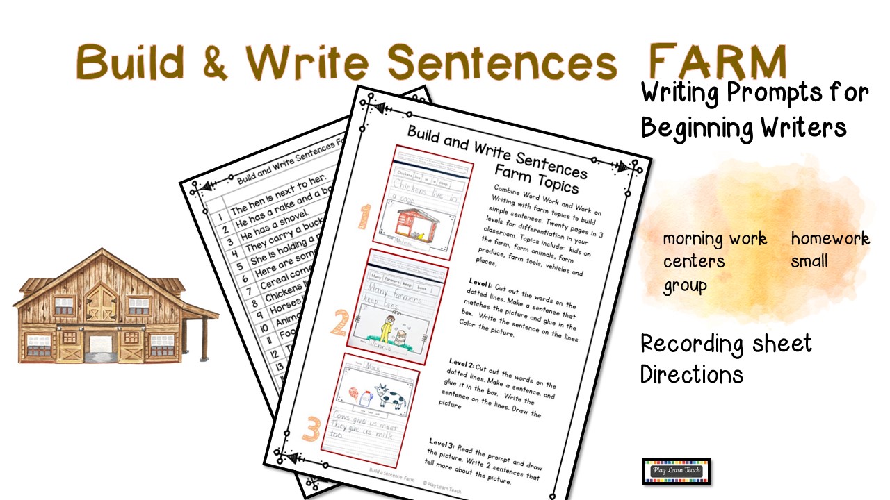 Sentence Writing | Farm Scrambled Sentences | Made By Teachers