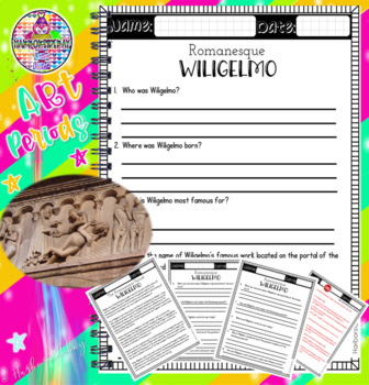 Reading Comprehension | Wiligelmo | Worksheets + Keys Romanesque Art ...