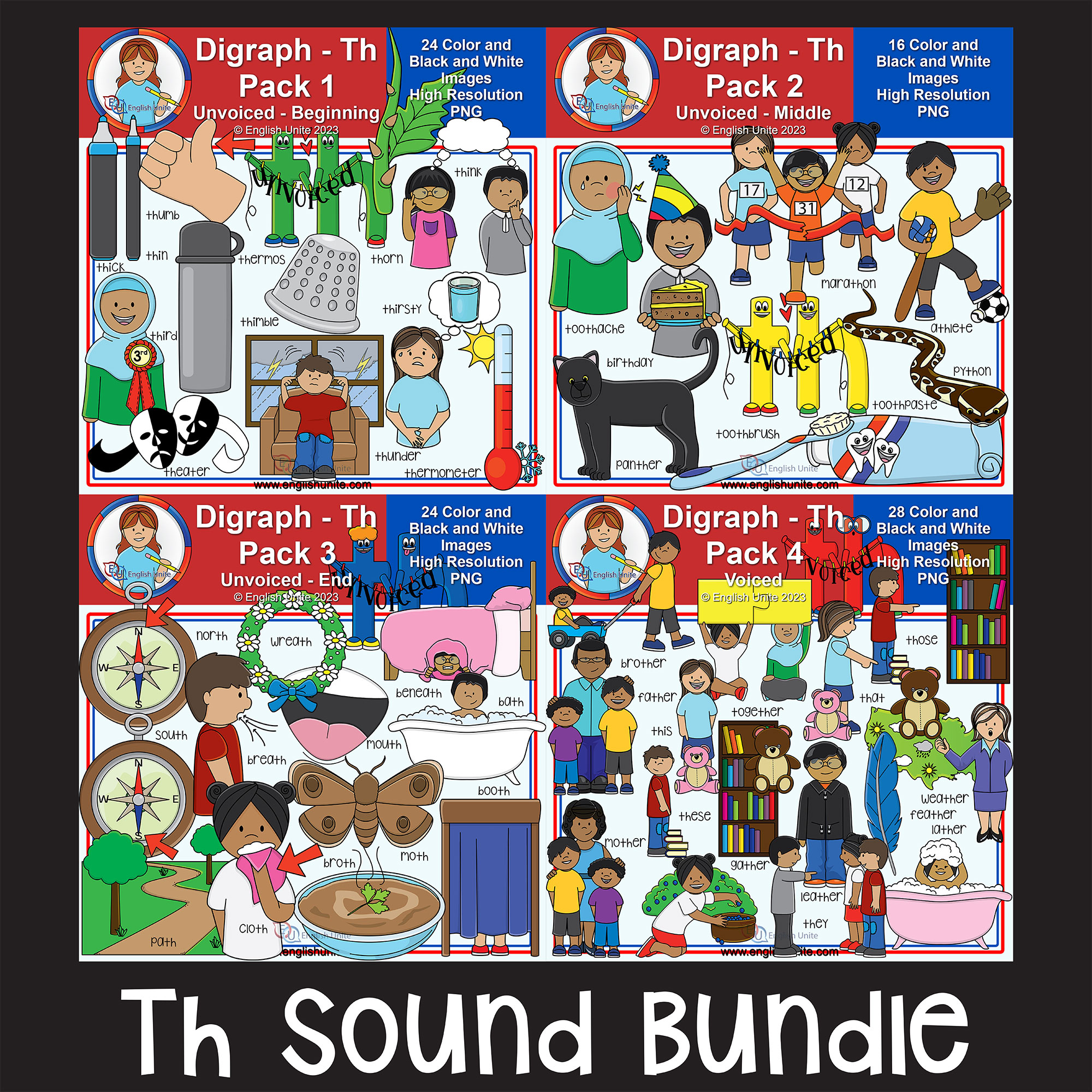 Clip Art - Digraph Th Bundle | Made By Teachers