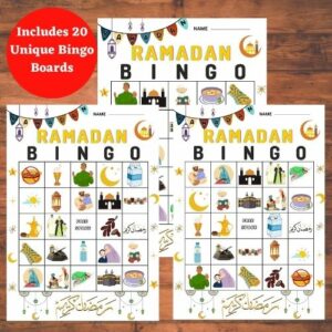 Ramadan Bingo Board Cards Game / Ramadan BINGO Holidays Around The ...