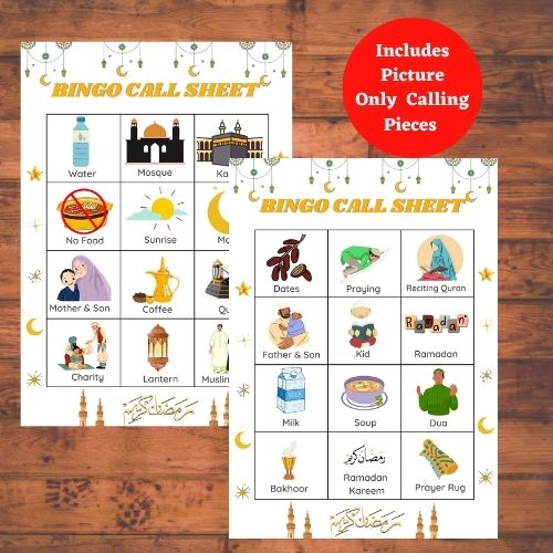Ramadan Bingo Board Cards Game / Ramadan BINGO Holidays Around The ...
