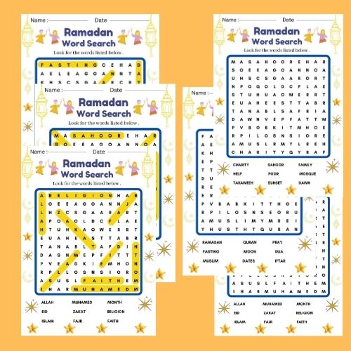 RAMADAN Word Search Puzzle /Holidays Around the World Word Search ...