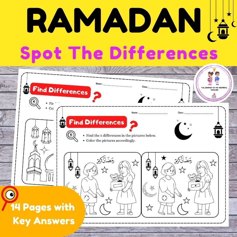 Ramadan Spot the Difference Visual Perception / Ramadan Picture Puzzle ...
