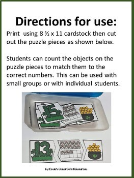 St. Patrick's Day Number Puzzles 0-20 | Made By Teachers