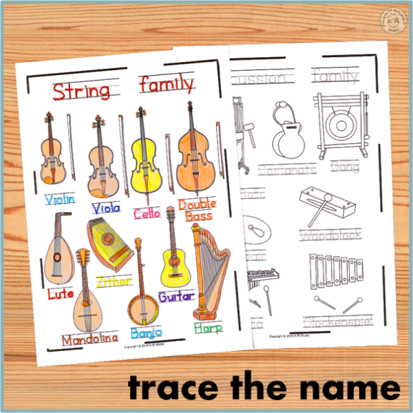 Instrument Families Coloring Pages | Made By Teachers