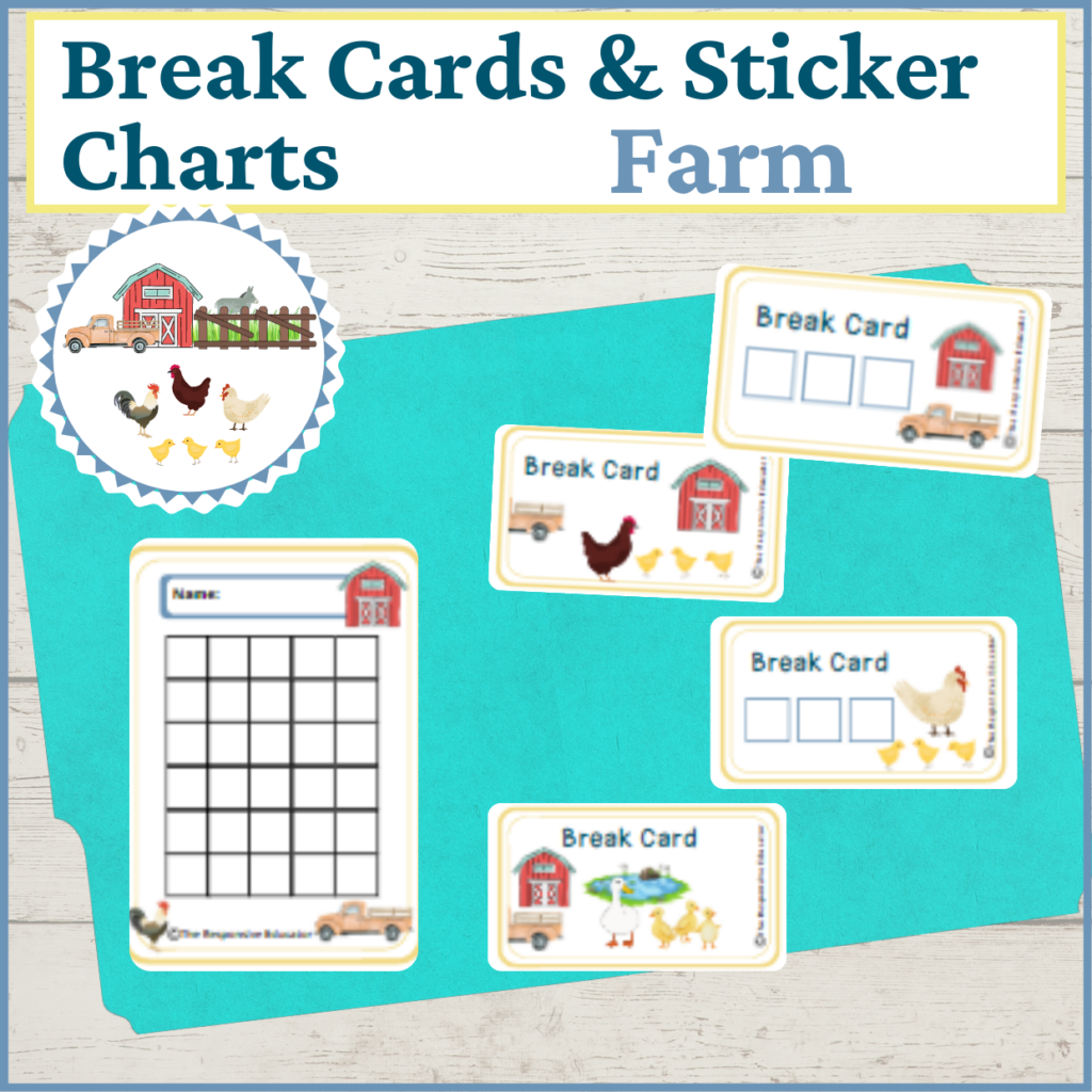 I Need a Break Card- Farm | Made By Teachers
