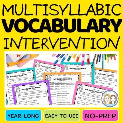 Multisyllabic Word Lists & Building Vocabulary Activities for 4th 5th ...
