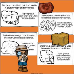 Type of Rocks and Minerals Mini Book for Early Readers: Rock, Minerals ...