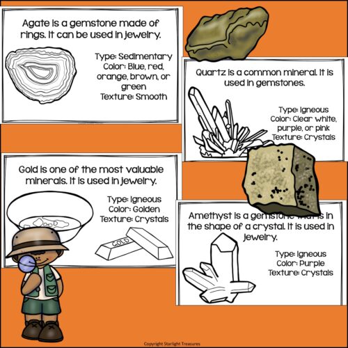 Type of Rocks and Minerals Mini Book for Early Readers: Rock, Minerals ...
