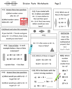 Division Facts Worksheets PLUS Division Facts Word Search (2 Items ...