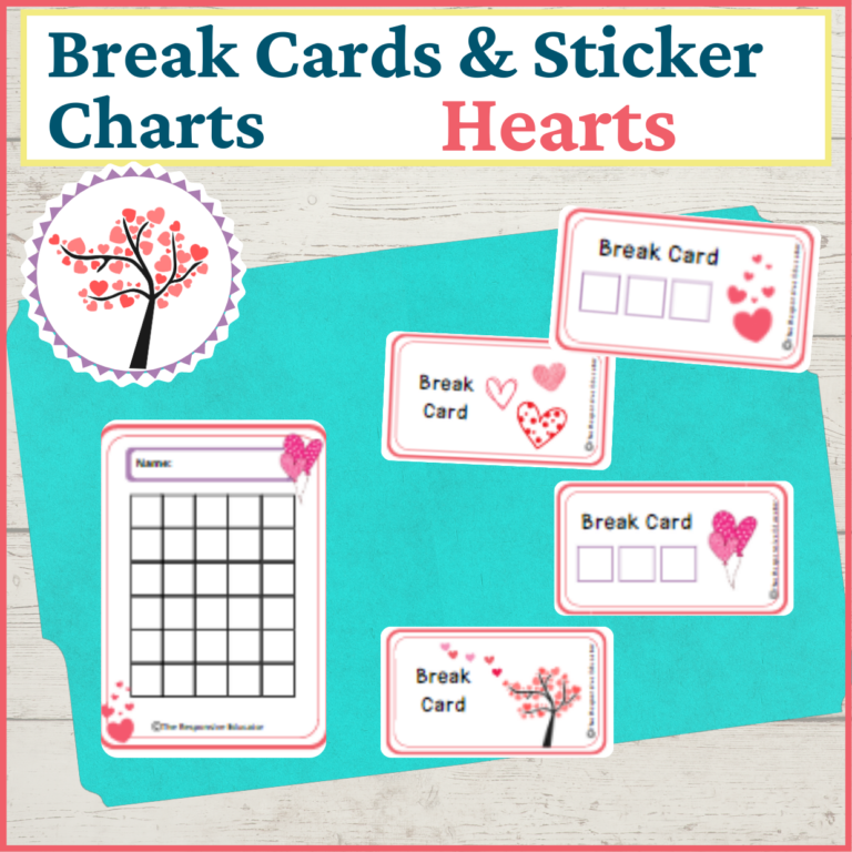 I Need a Break Card- Hearts | Made By Teachers