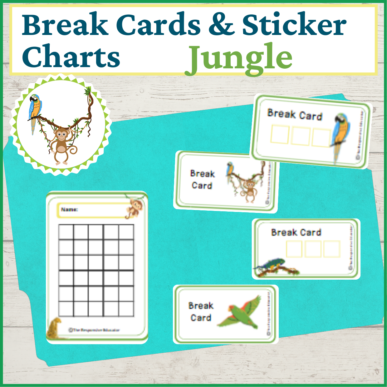 I Need a Break Card- Jungle | Made By Teachers