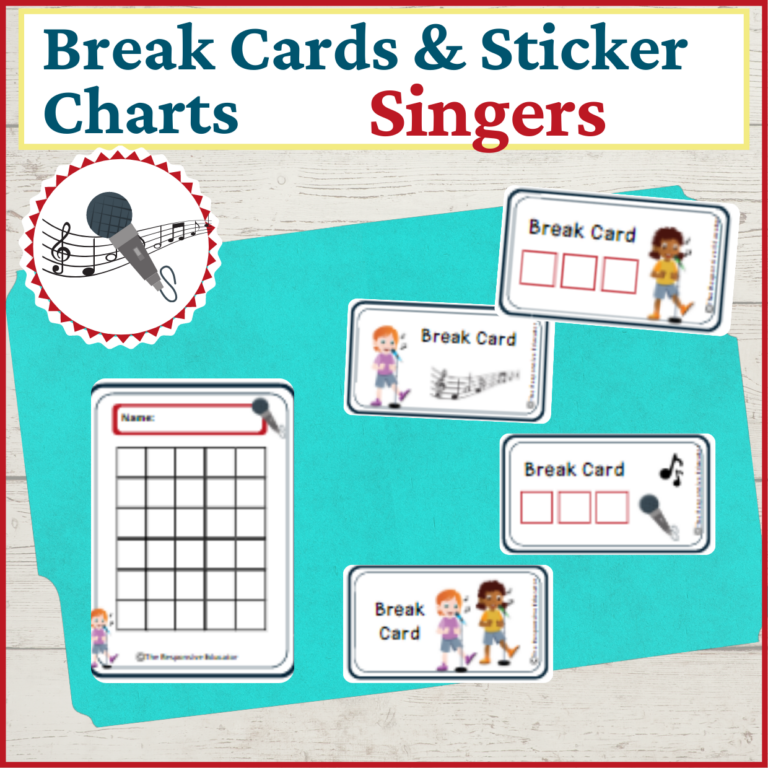 I Need a Break Card- Singers | Made By Teachers