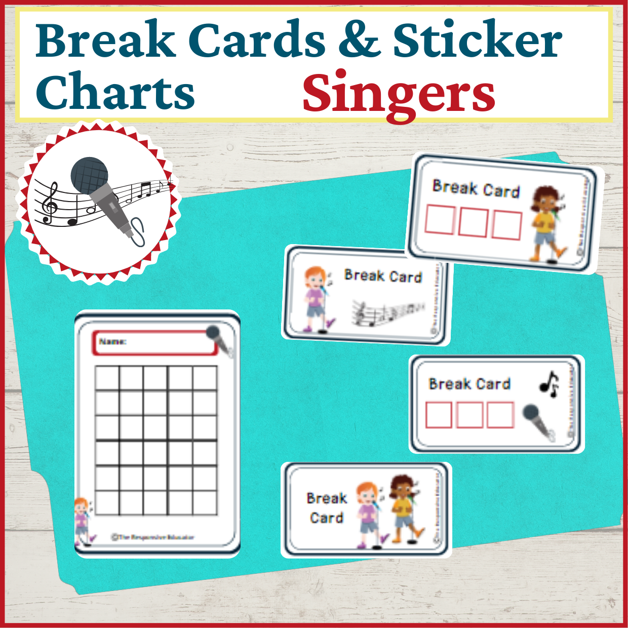 I Need a Break Card- Singers | Made By Teachers