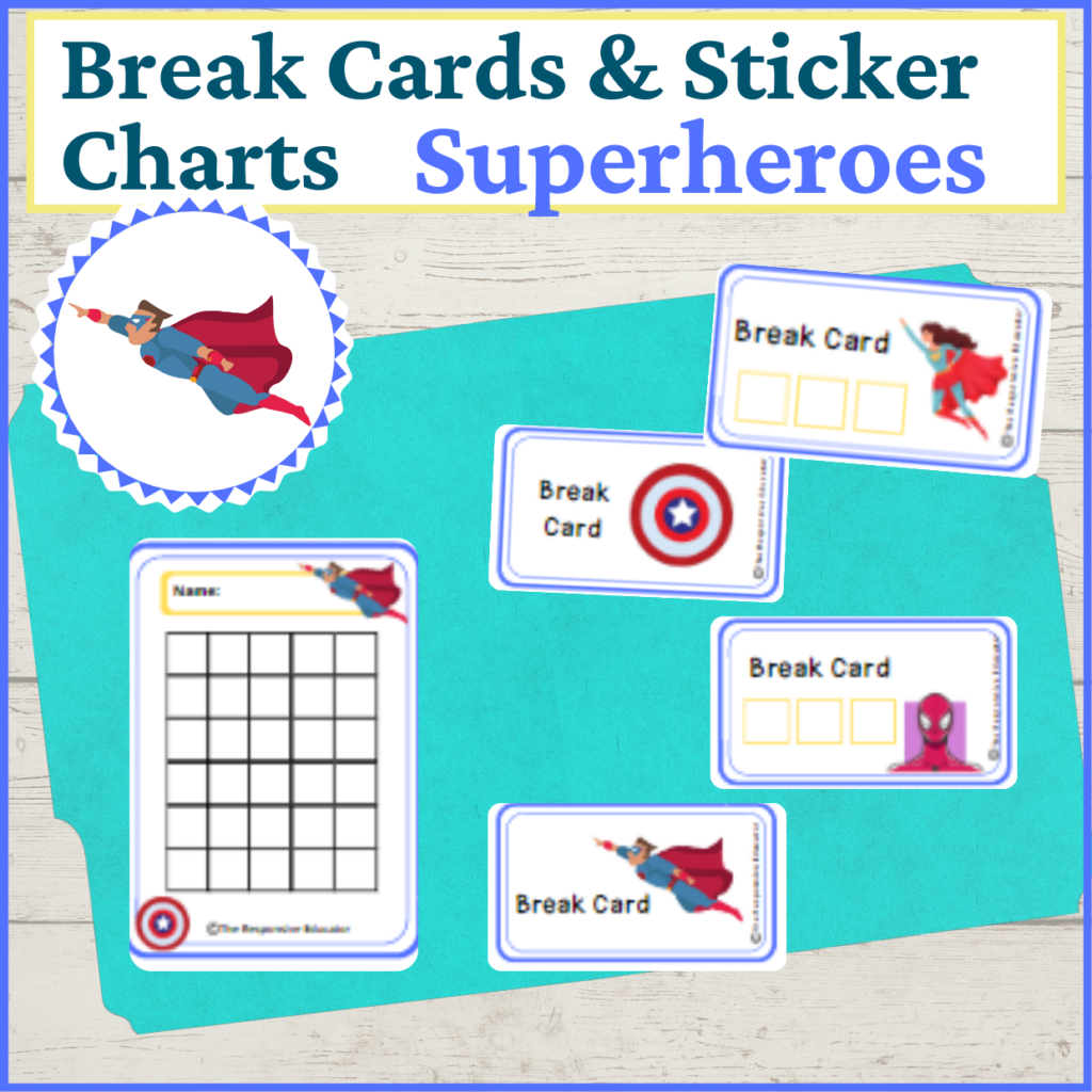 I Need a Break Card- Superheroes | Made By Teachers