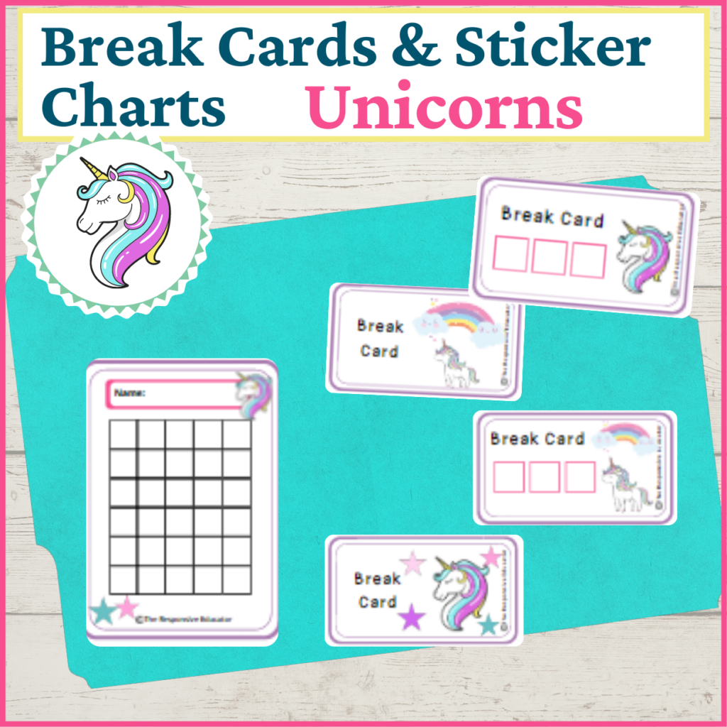 I Need a Break Card- Unicorns | Made By Teachers