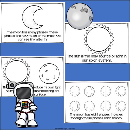 The Moon's Phases Mini Book for Early Readers: Phases of the Moon ...