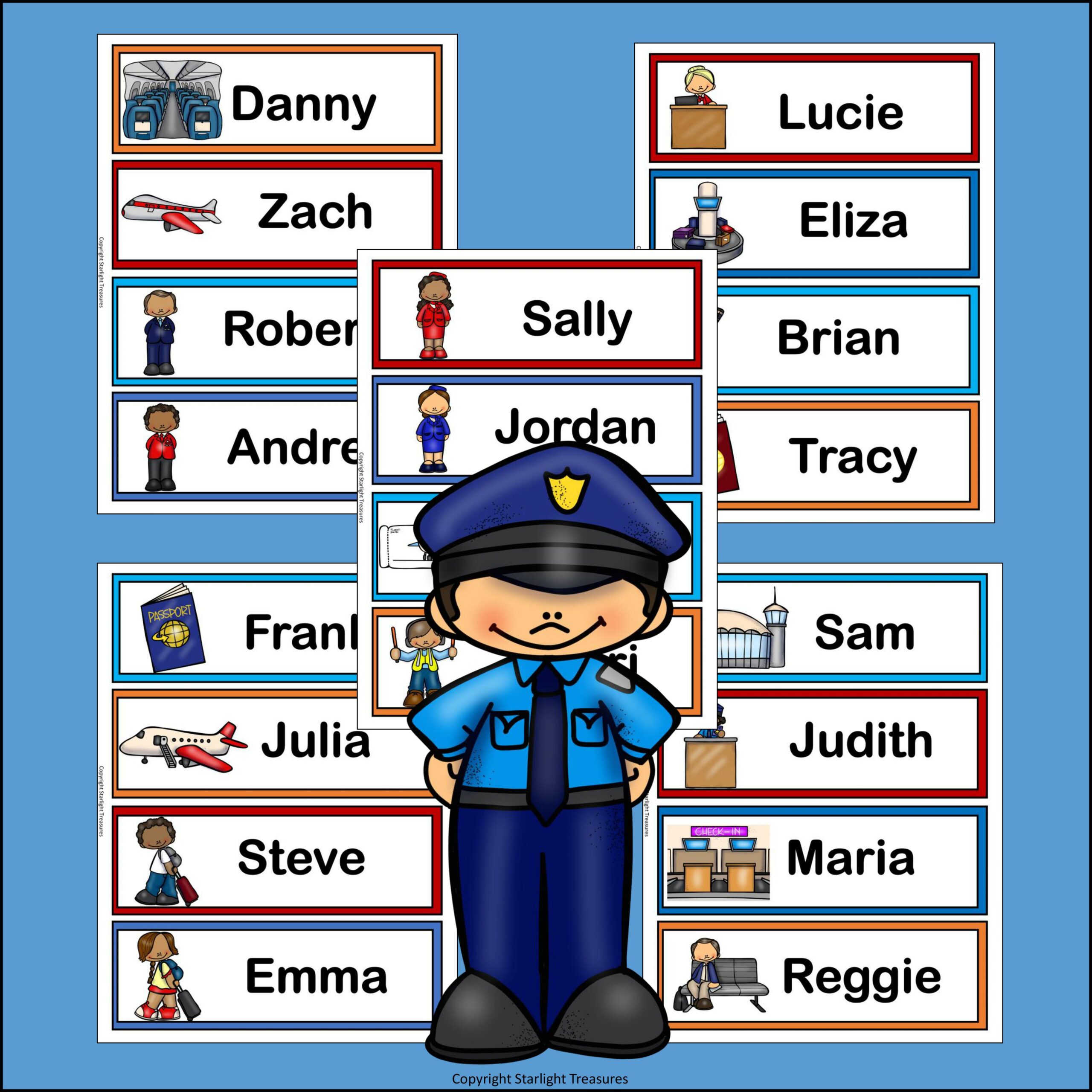 Airport and Air Travel Desk Name Tags - Editable Desk Name Tags | Made ...