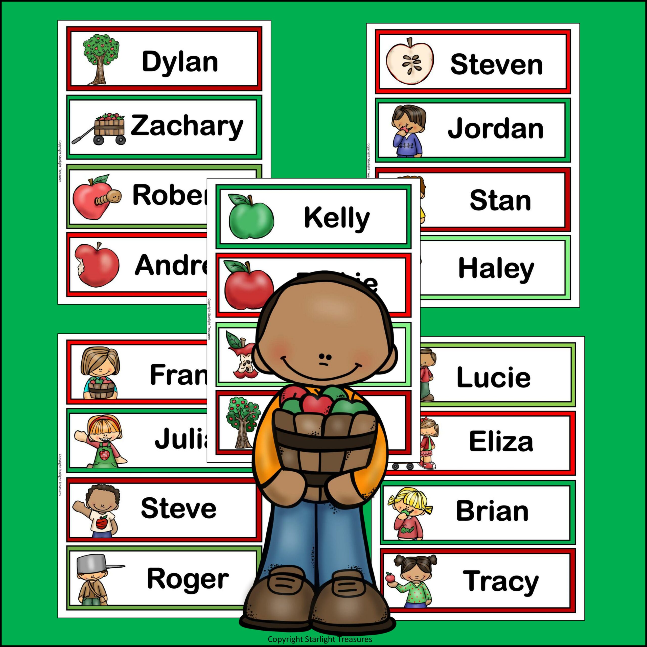 Apples Desk Name Tags - Editable Desk Name Tags | Made By Teachers