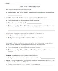 Etymology Worksheet | Made By Teachers