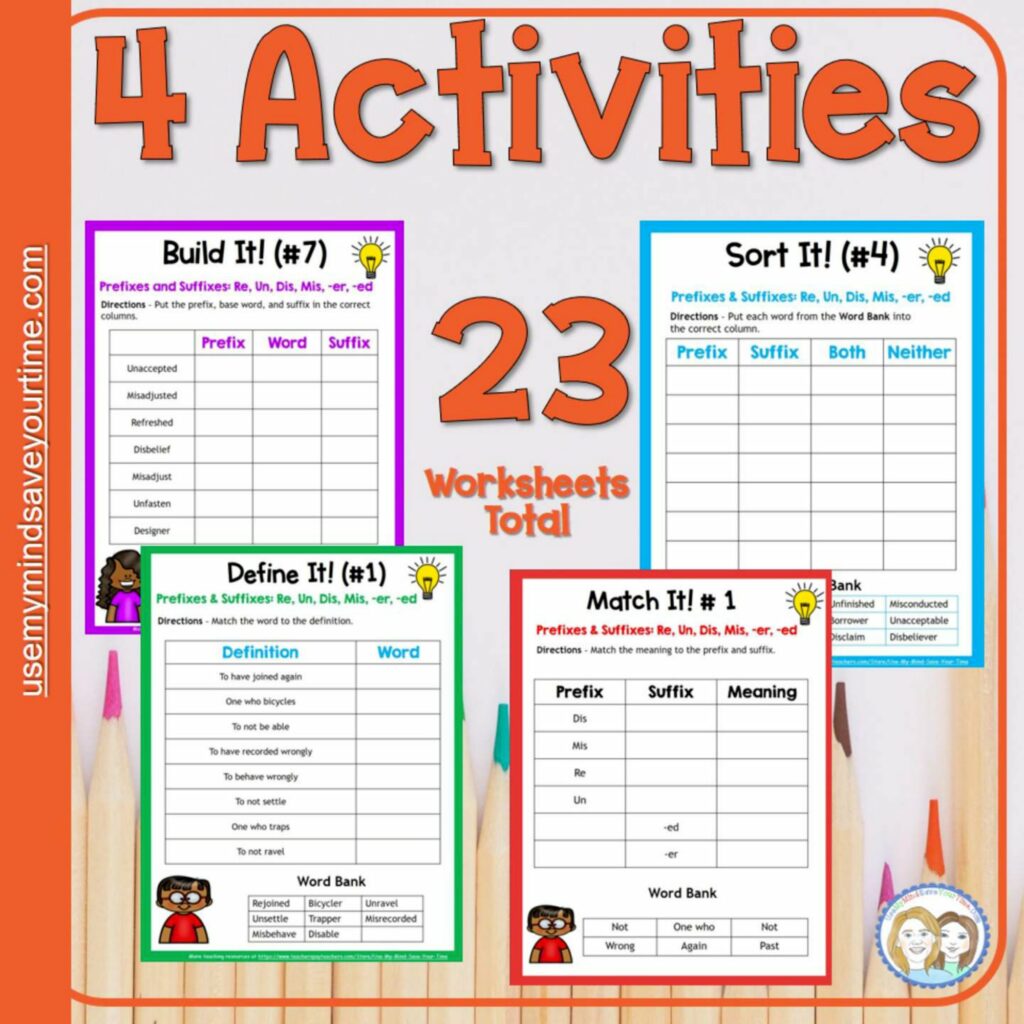 Multisyllabic Word List Games - Prefix Suffix Worksheets - Digital and ...